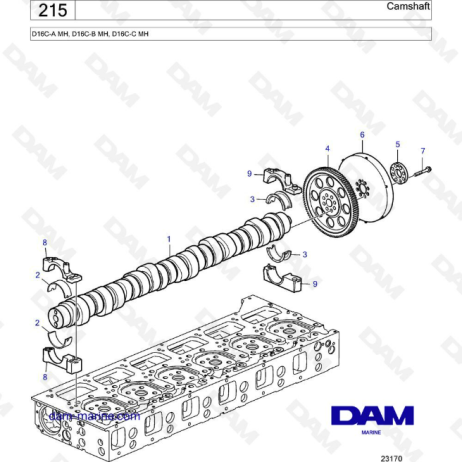 Volvo Penta D16 - Camshaft - DAM Marine