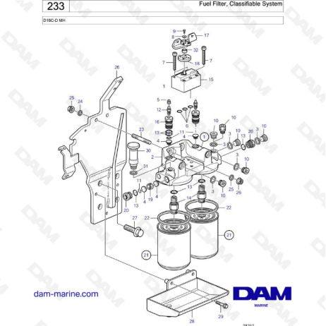 Volvo Penta D16 - Fuel Filter, Classifiable System - DAM Marine