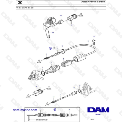 Volvo Penta V8-350 / V8-380 - OceanX™ Drive Sensors - DAM Marine