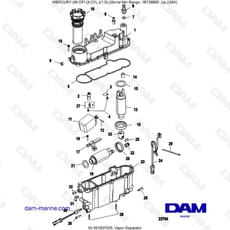 Mercury Optimax 90 - Vapor Separator - DAM Marine