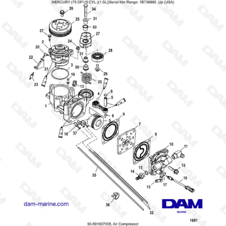 Mercury Optimax 75 - Air compressor - DAM Marine