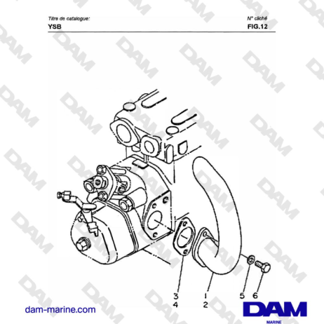 Yanmar YSB8 / YSB12 - INLET PIPE - DAM Marine