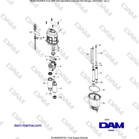 Mercruiser 4.5L MPI - Fuel Supply Module - DAM Marine