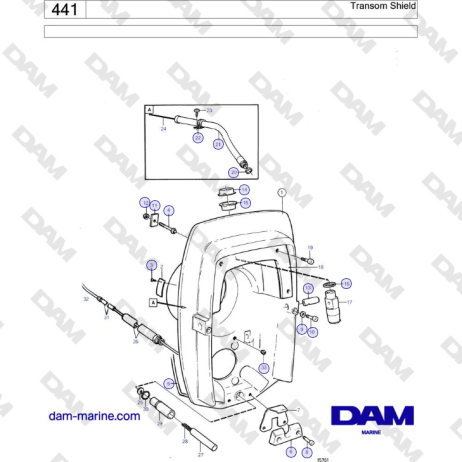 Volvo Penta KAD42B / KAMD42B / TAMD42B - Transom Shield - DAM Marine