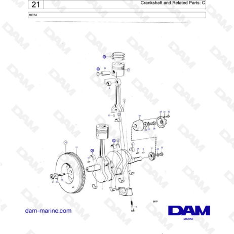 Volvo Penta MD7A - Crankshaft and Related Parts: C - DAM Marine