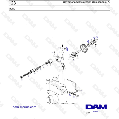 Volvo Penta MD17C - Governor and Installation Components: A - DAM Marine
