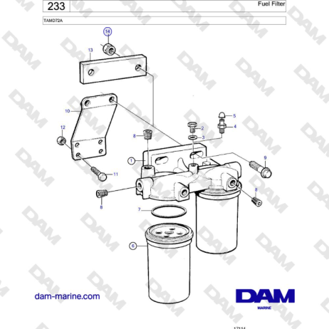 Volvo Penta TAMD72 - Fuel Filter - DAM Marine