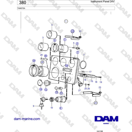 Volvo Penta TAMD72A - Instrument Panel 24V - DAM Marine