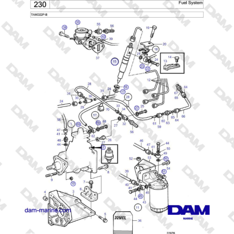 Volvo Penta TAMD22P-B - Fuel System - DAM Marine