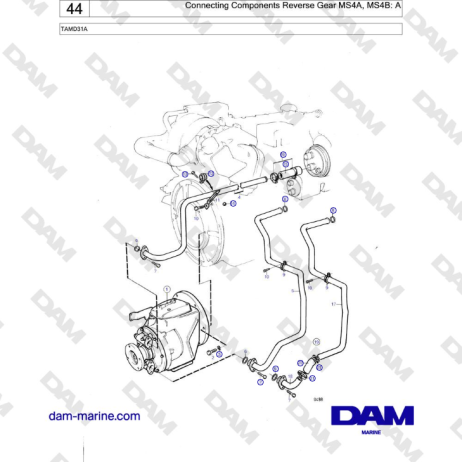 Volvo Penta TAMD31A - Connecting Components Reverse Gear MS4A, MS4B: A