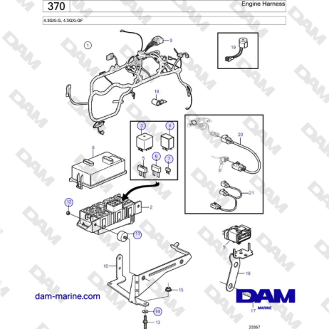 Volvo Penta 4.3L GXI-G / 4.3L GXI-GF - Engine Harness