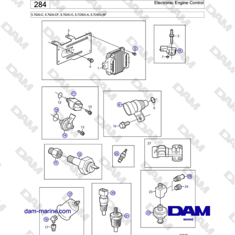 Volvo Penta 5.7GXi-C, 5.7GXi-CF, 5.7GXiI-C, 5.7OSXi-A, 5.7OSXi-AF ...