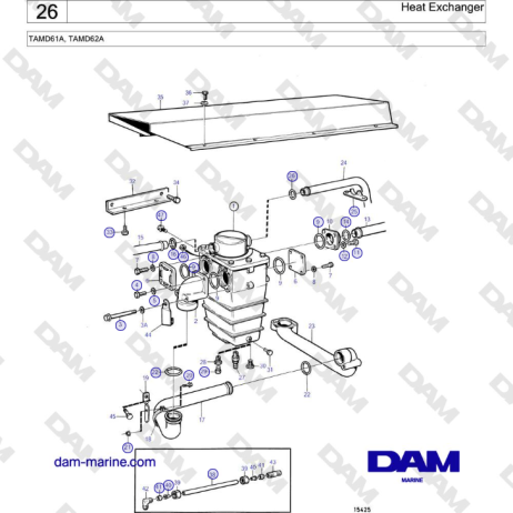 Volvo Penta TAMD61A, TAMD62A - Heat Exchanger
