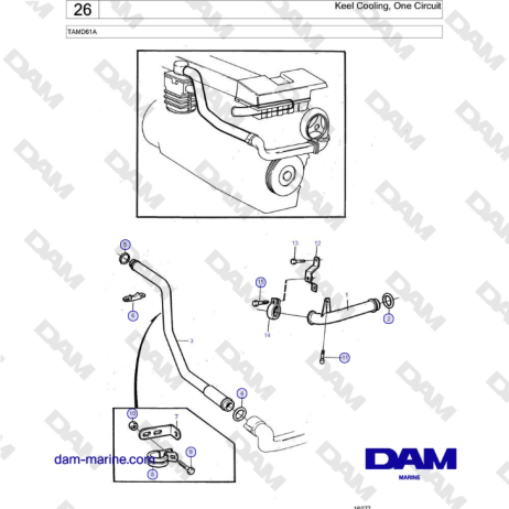 Volvo Penta TAMD61A - Keel Cooling, One Circuit