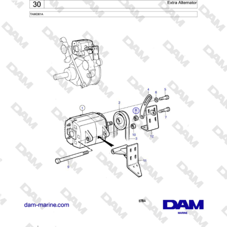 Volvo Penta TAMD61A - Extra Alternator