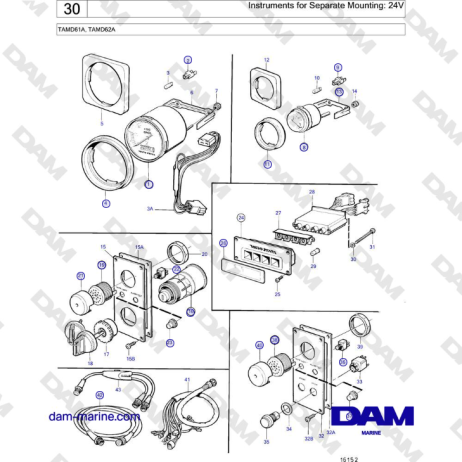 Volvo Penta TAMD61A, TAMD62A - Instruments for Separate Mounting: 24V