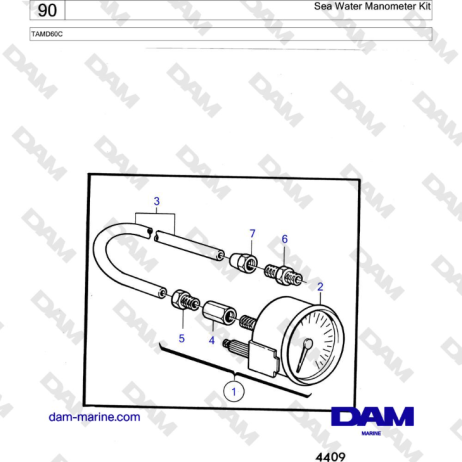 Volvo Penta TAMD60C - Sea Water Manometer Kit