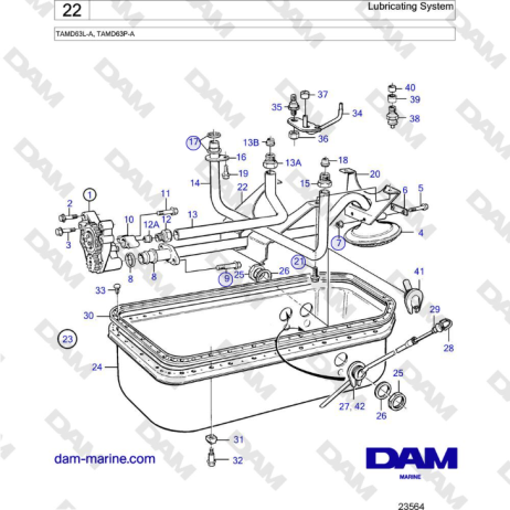 Volvo Penta TAMD63L-A, TAMD63P-A - Lubricating System