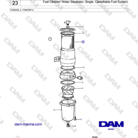 Volvo Penta TAMD63L-A, TAMD63P-A - Fuel Cleaner/ Water Separator ...