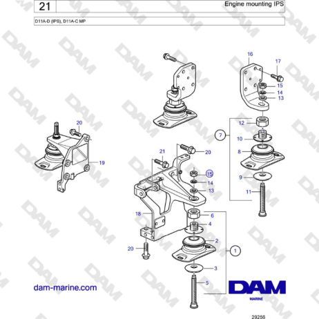 Volvo Penta D11A-D (IPS), D11A-C MP - Engine mounting IPS