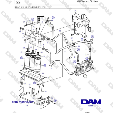 Volvo Penta D11A-A, D11A-B, D11A-C, D11A-D MP, D11A-E - Oil Filter and ...