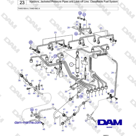 Volvo Penta TAMD165A-A, TAMD165C-A - Injectors, Jacketed Pressure Pipes ...
