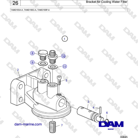 Volvo Penta TAMD165A-A, TAMD165C-A, TAMD165P-A - Bracket for Cooling ...