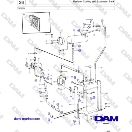 Volvo Penta TMD102A - Radiator Cooling and Expansion Tank