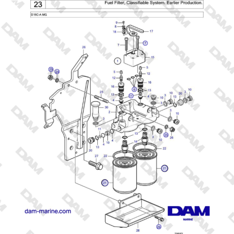 Volvo Penta D16C-A MG - Fuel Filter, Classifiable System. Earlier ...