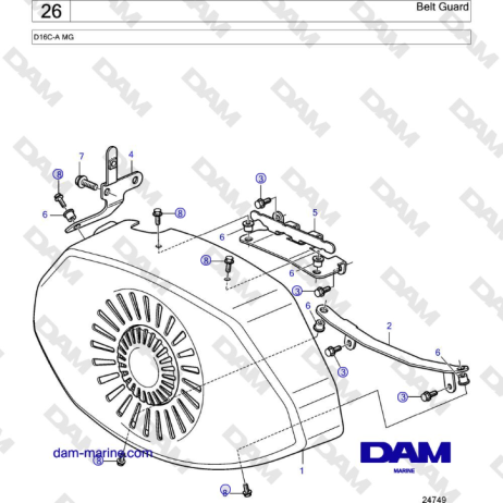 Volvo Penta D16C-A MG - Belt Guard