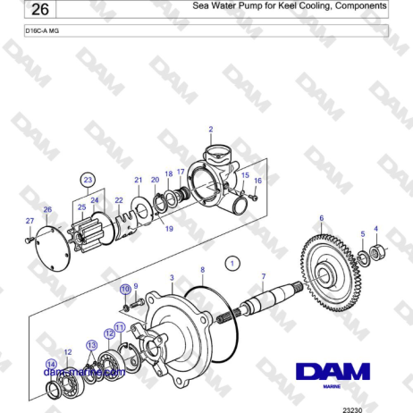 Volvo Penta D16C-A MG - Wear Kits For Seawatwater Pumps