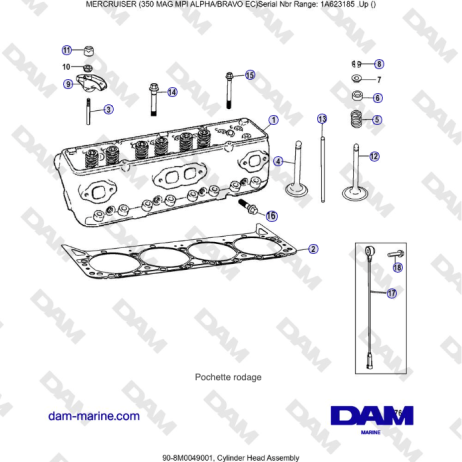 MERCRUISER 350 MAG MPI EC - Cylinder Head Assembly