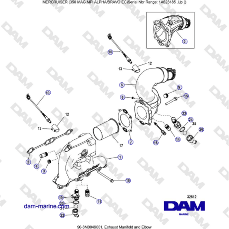 MERCRUISER 350 MAG MPI EC - Exhaust Manifold and Elbow