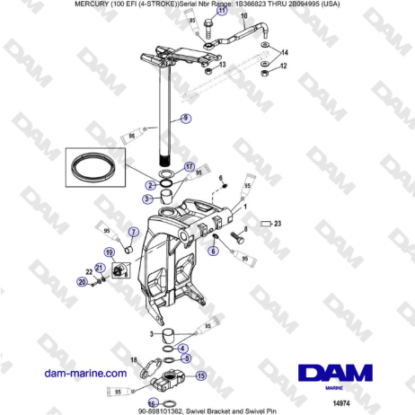 Mercruiser EFI 100 (4-STROKE) - Swivel Bracket and Swivel Pin