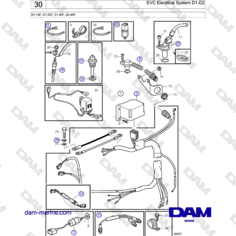 Volvo Penta D2-40F - EVC Electrical System D1-D2