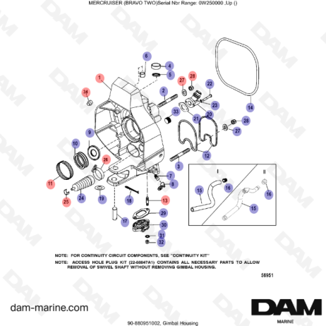 Exploded View Mercruiser Bravo 2 Outboard Deck - DAM Marine