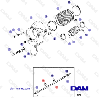 Mercruiser Bravo 3 Base Bowl Exploded View - DAM Marine