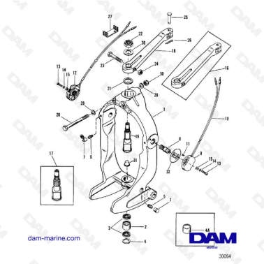 Exploded View Alpha One G1 Steerer Fork - DAM Marine