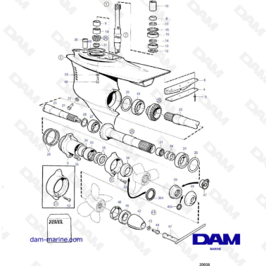 Exploded view Lower base DP-E - DAM Marine