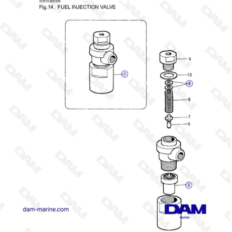 Yanmar 2QM - Fuel injection Valve - DAM Marine