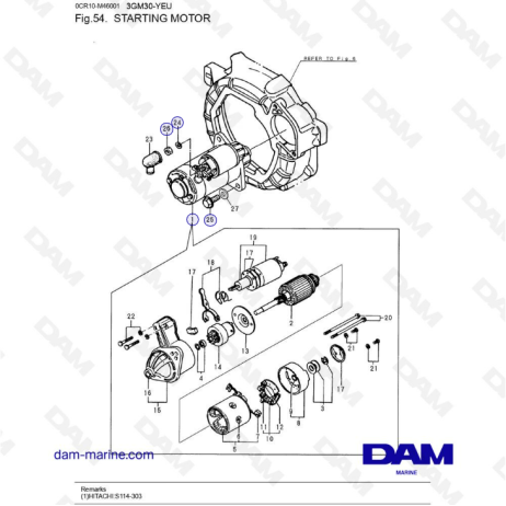 Yanmar 3GM30-YEU - Fuel control device - DAM Marine