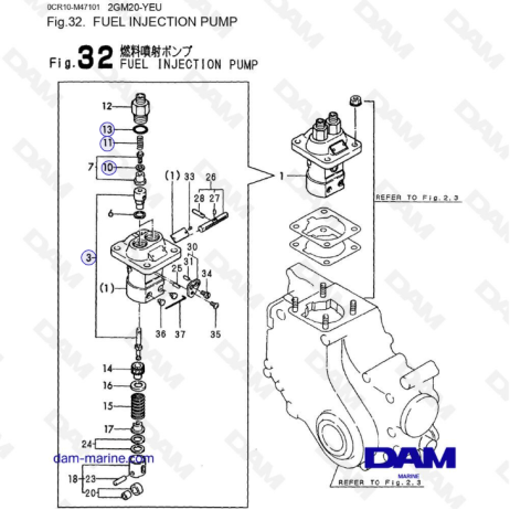 Yanmar 2GM20-YEU - FUEL INJECTION PUMP - DAM Marine