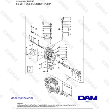 Yanmar 3YM30 - FUEL INJECTION PUMP - DAM Marine
