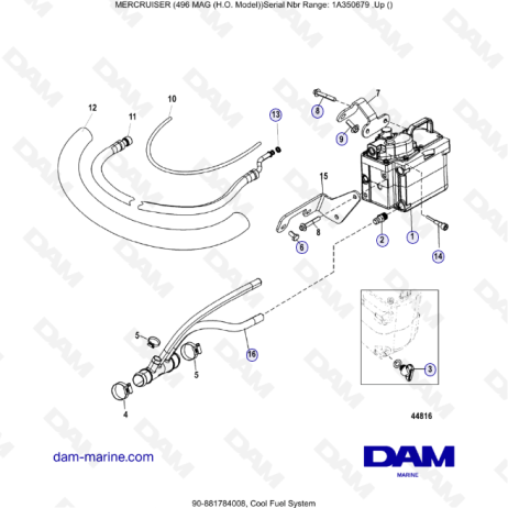 MERCRUISER 8.1L 496 MAG HO - Cool fuel system - DAM Marine