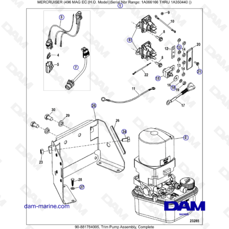 MERCRUISER 496 MAG EC HO - Trim pump assembly, complete - DAM Marine