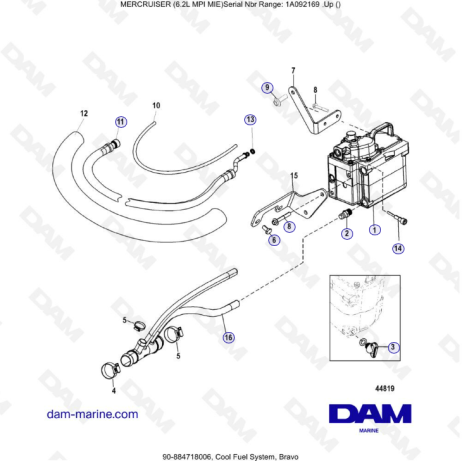 MERCRUISER 6.2L MPI MIE - Cool fuel system - DAM Marine