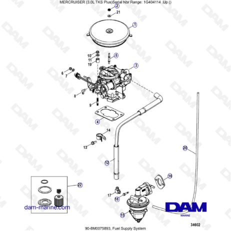 MERCRUISER 3.0L TKS – Fuel Supply System - DAM Marine
