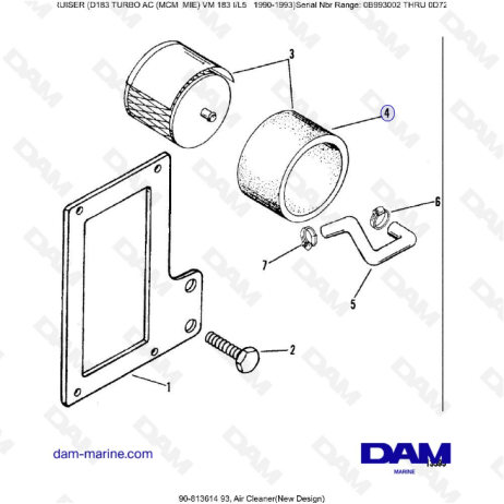 MERCRUISER D183 TURBO AC - Air cleaner (new) - DAM Marine