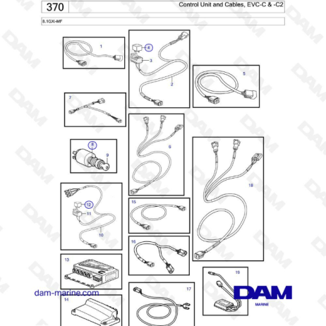 Volvo Penta 8.1L GXI - Control unit & cables, EVC-C & -C2 - DAM Marine