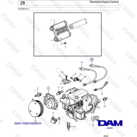 Volvo Penta V6-240 & V6-280 - Electronic engine control - DAM Marine